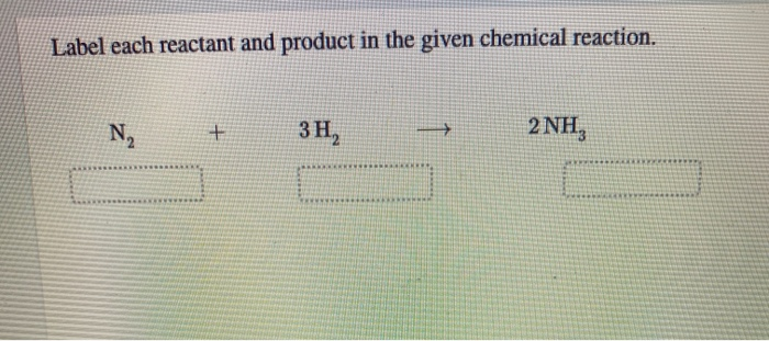 Solved Label each reactant and product in the given chemical | Chegg.com