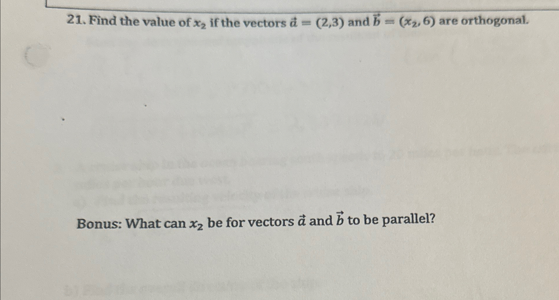 Solved Find the value of x2 ﻿if the vectors vec(a)=(2,3) | Chegg.com