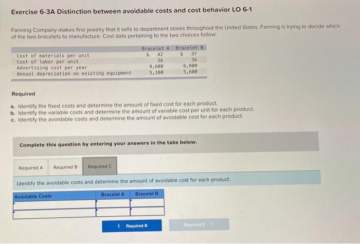 Solved Save & Exit Exercise 6-3A Distinction between | Chegg.com