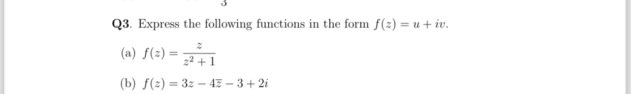 Solved Q3. ﻿Express the following functions in the form | Chegg.com