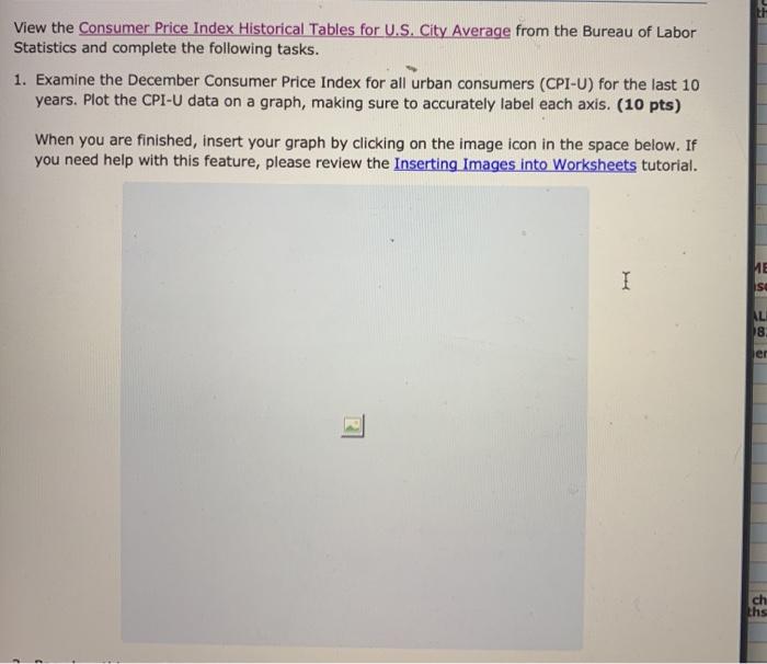 Solved View the Consumer Price Index Historical Tables for | Chegg.com