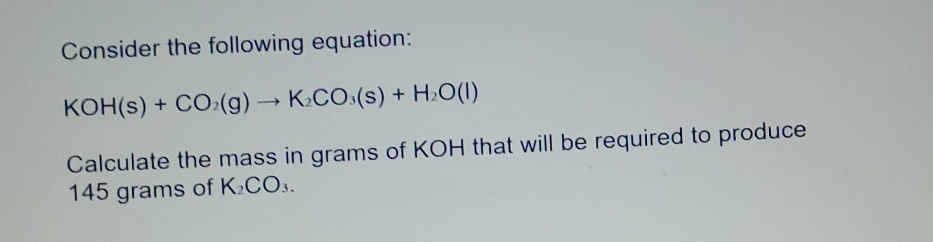 Solved Consider the following equation: | Chegg.com