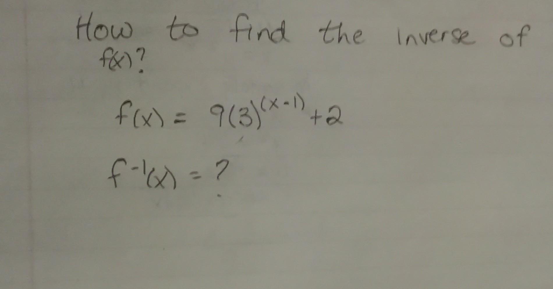 Solved How to find the inverse of f(x) ? | Chegg.com