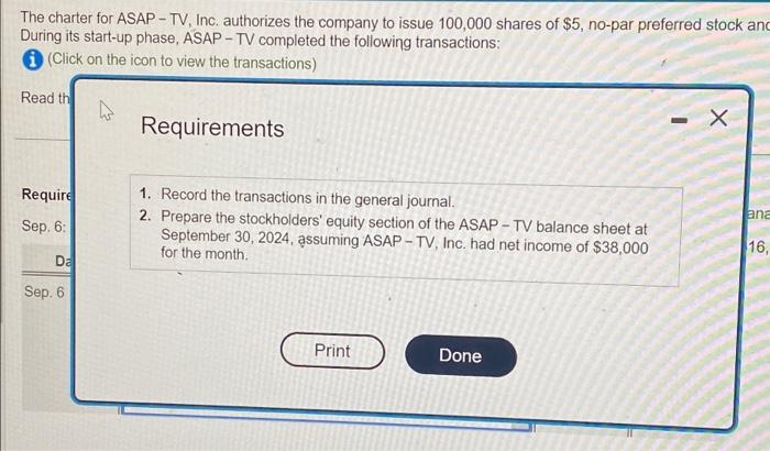 The charter for ASAP - TV, Inc. authorizes the | Chegg.com