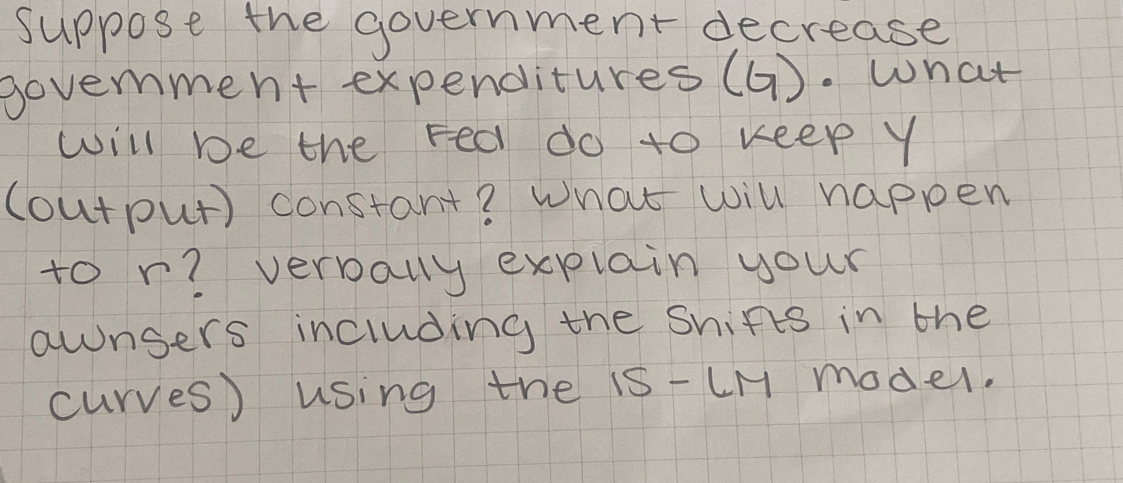 Solved Suppose the government decrease govemment | Chegg.com