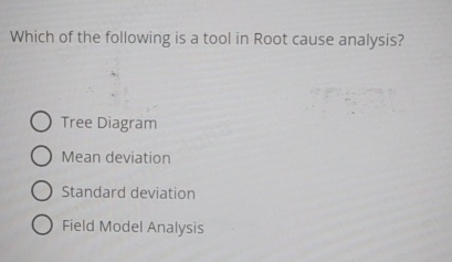 Solved Which of the following is a tool in Root cause | Chegg.com