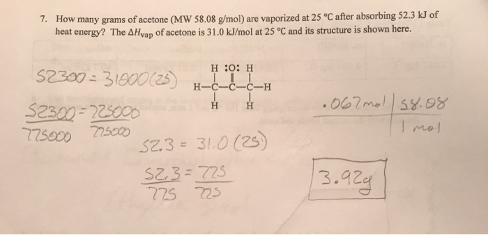 Solved How many grams of acetone (MW 58.08 g/mol) are | Chegg.com