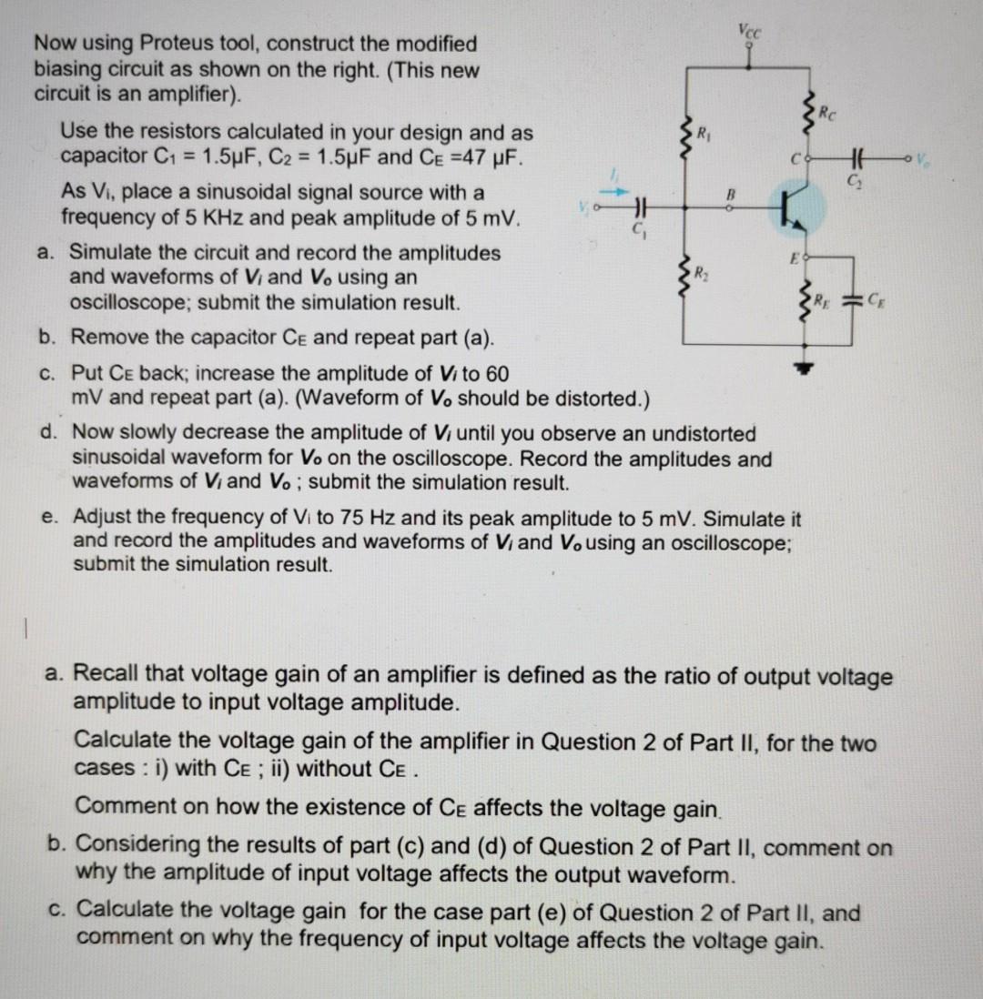 VCC 'Rc R H16 G B Now using Proteus tool, construct | Chegg.com