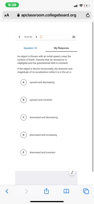 Solved 9:38 AA apclassroom.collegeboard.org | Chegg.com