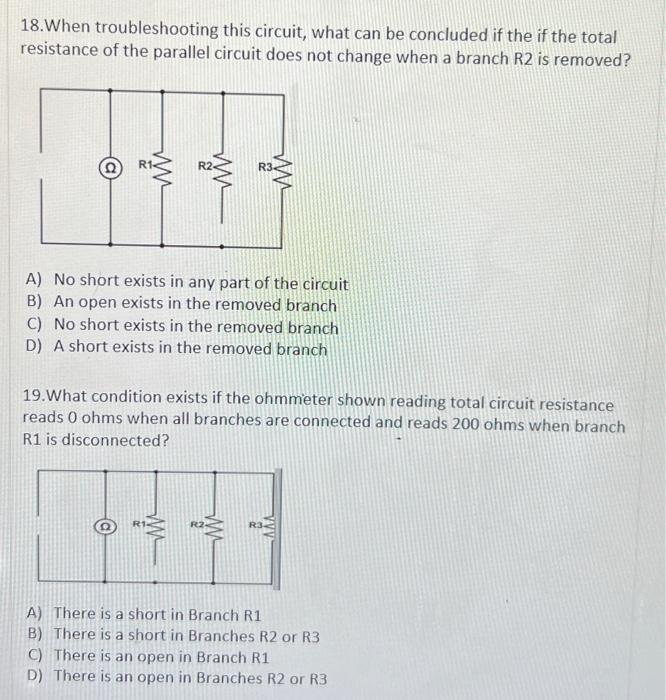 Solved 18. When troubleshooting this circuit, what can be | Chegg.com