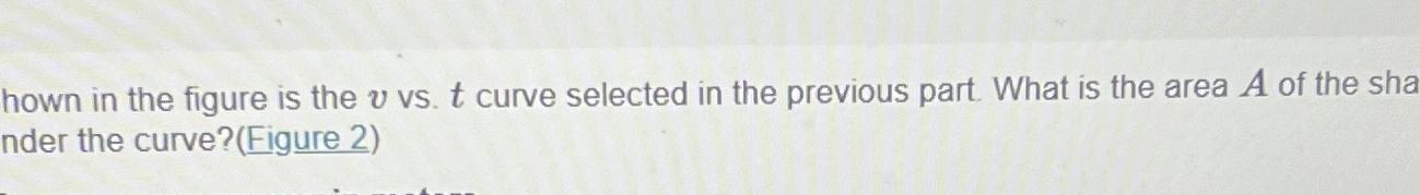 Solved hown in the figure is the v ﻿vs. t ﻿curve selected in | Chegg.com