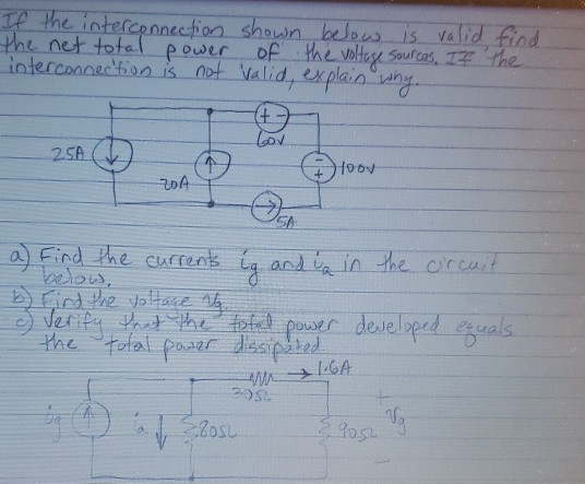 Solved If the interconnection shown below is valid find the | Chegg.com