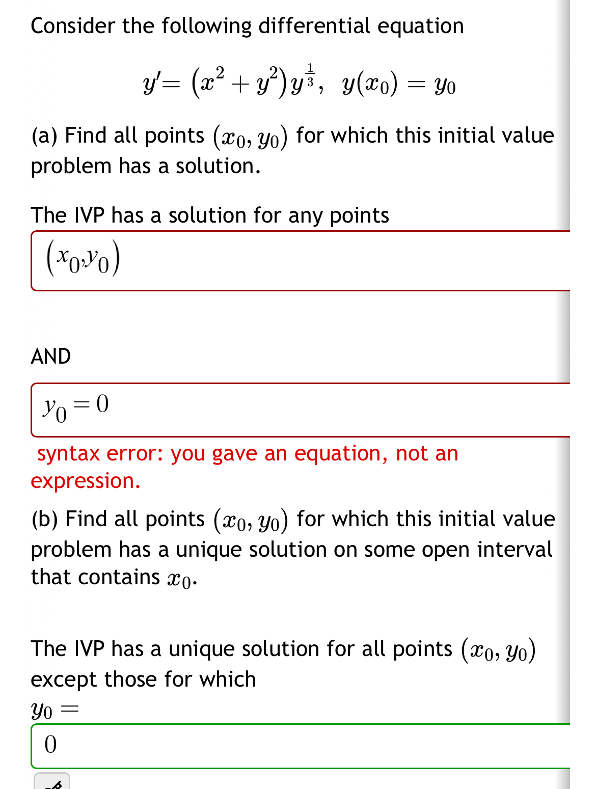 Solved Consider the following differential | Chegg.com