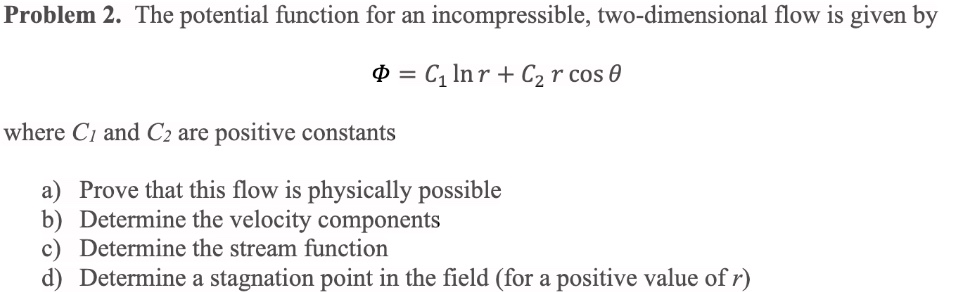 Solved Problem 2. ﻿The potential function for an | Chegg.com