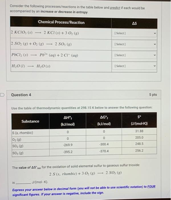 Solved Consider the following processes/reactions in the | Chegg.com