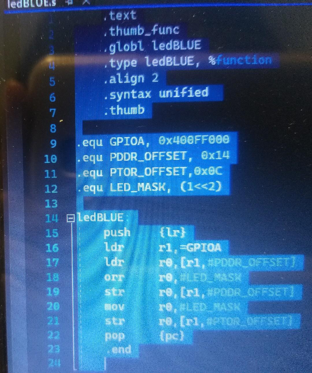 Solved Write an assembly program to blink the on-board Red | Chegg.com