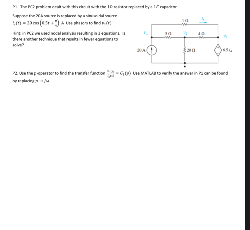 Solved P1. ﻿The PC2 ﻿problem dealt with this circuit with | Chegg.com