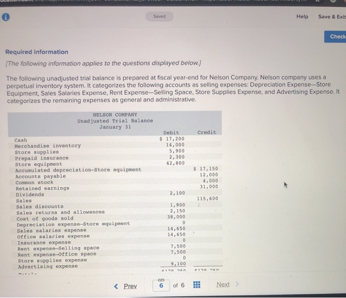 Solved Saved Help Save & Exit Check Required information | Chegg.com
