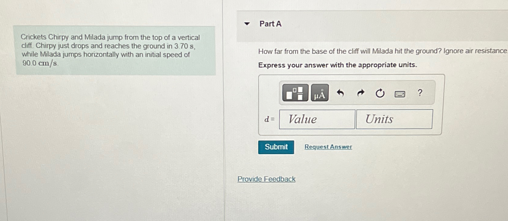Solved Crickets Chirpy And Milada Jump From The Top Of A