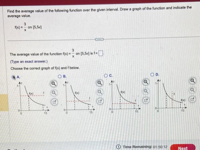 Solved Find the average value of the following function over | Chegg.com