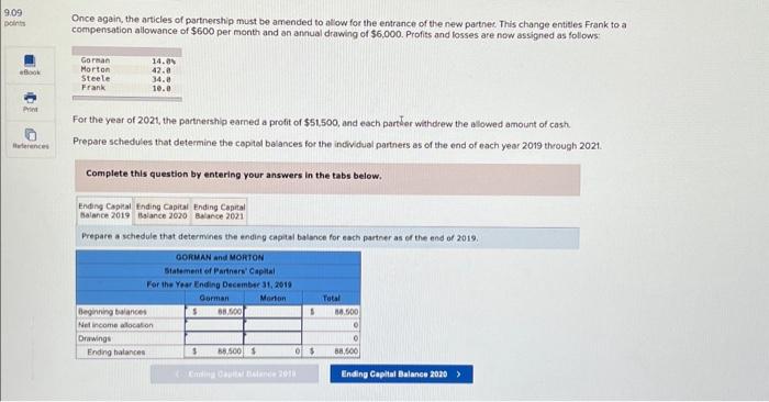 Solved Gorman and Morton form a parthership on Msy 1,20\%9 | Chegg.com
