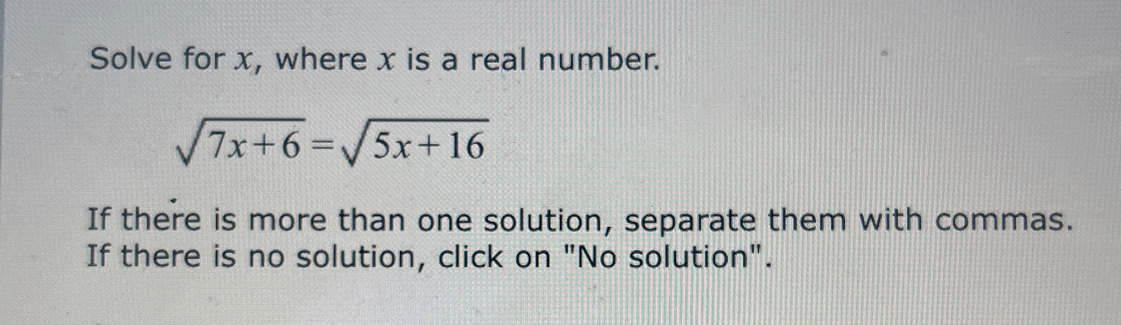 Solved Solve for x, ﻿where x ﻿is a real | Chegg.com