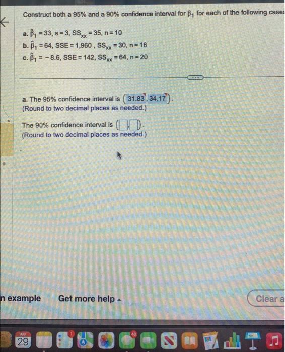 Solved Construct both a 95% and a 90% confidence interval | Chegg.com