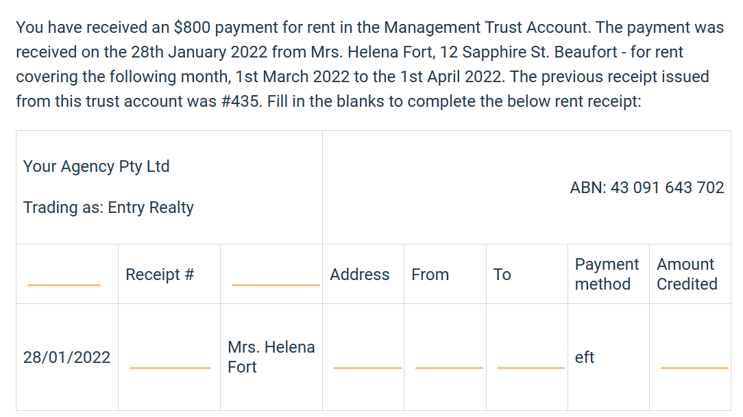 Solved You have received an $800 ﻿payment for rent in the | Chegg.com