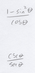 Solved (1-sin^(2)\theta )/(cos\theta )(csc\theta | Chegg.com