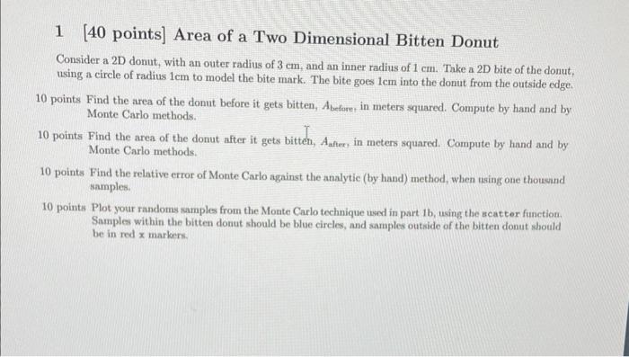 Solved 1 [40 points] Area of a Two Dimensional Bitten Donut | Chegg.com