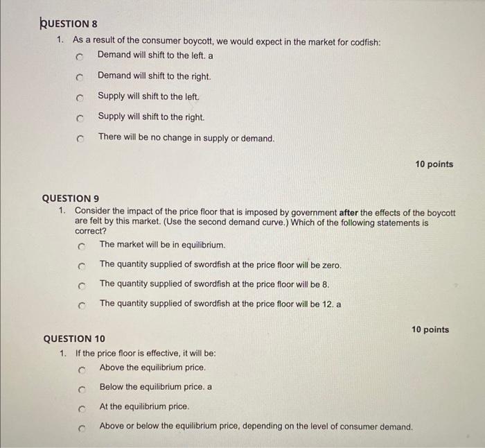 Solved QUESTION 3 1. If the price of swordfish is initially | Chegg.com