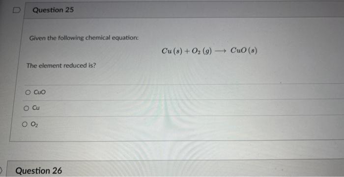 Solved Given the following chemical equation: | Chegg.com