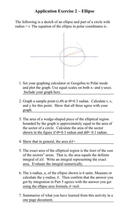 Solved Application Exercise 2 - Ellipse The following is a | Chegg.com
