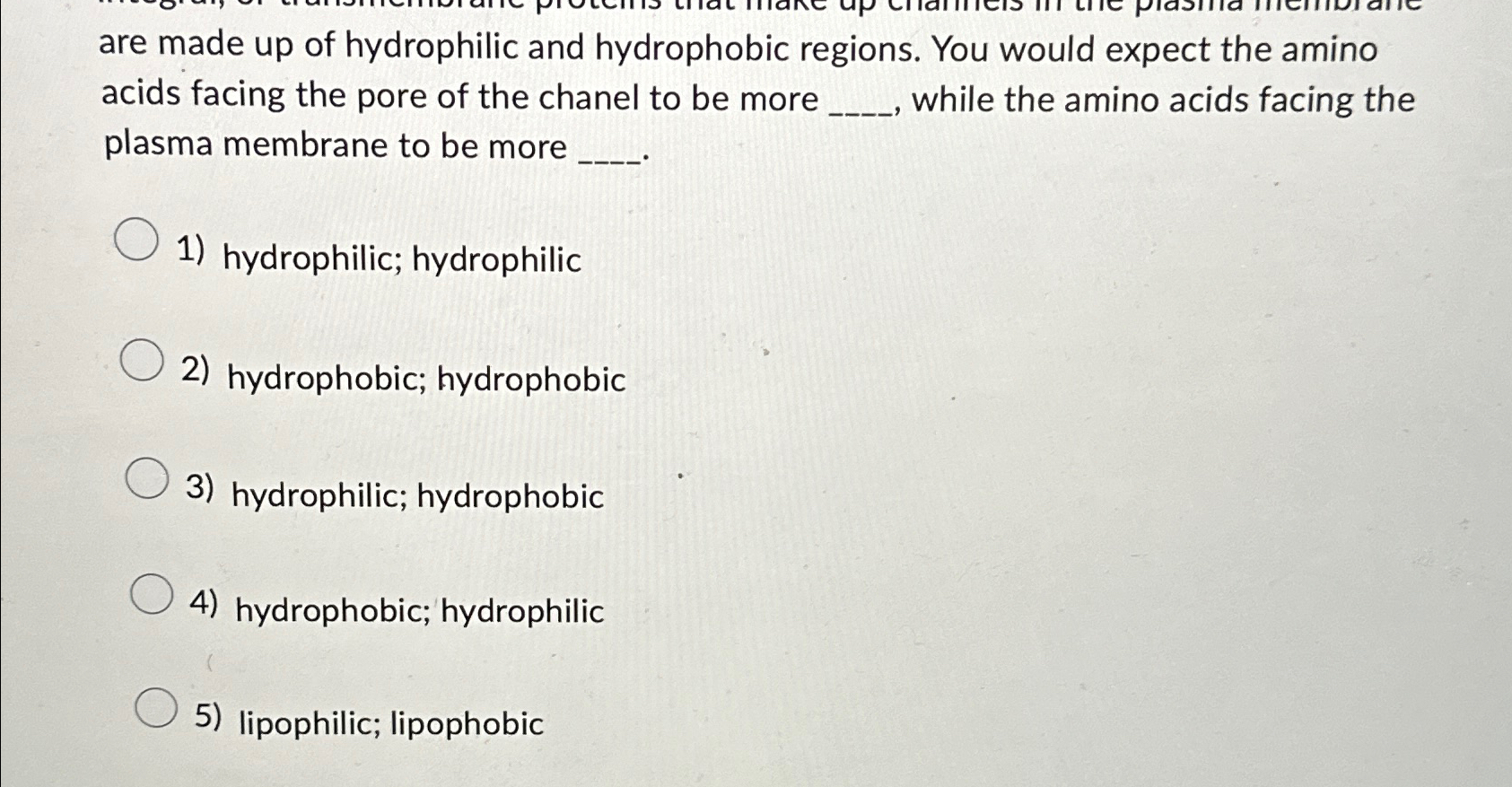 Solved are made up of hydrophilic and hydrophobic regions. | Chegg.com