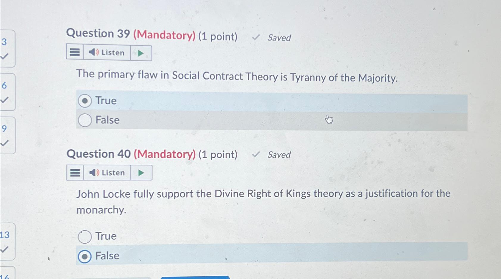 Solved Question 39 (Mandatory) (1 ﻿point) ﻿SavedListenThe | Chegg.com