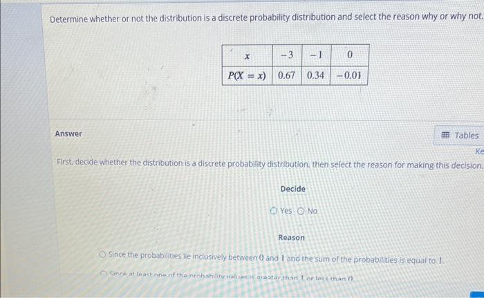 Solved Determine whether or not the distribution is a | Chegg.com