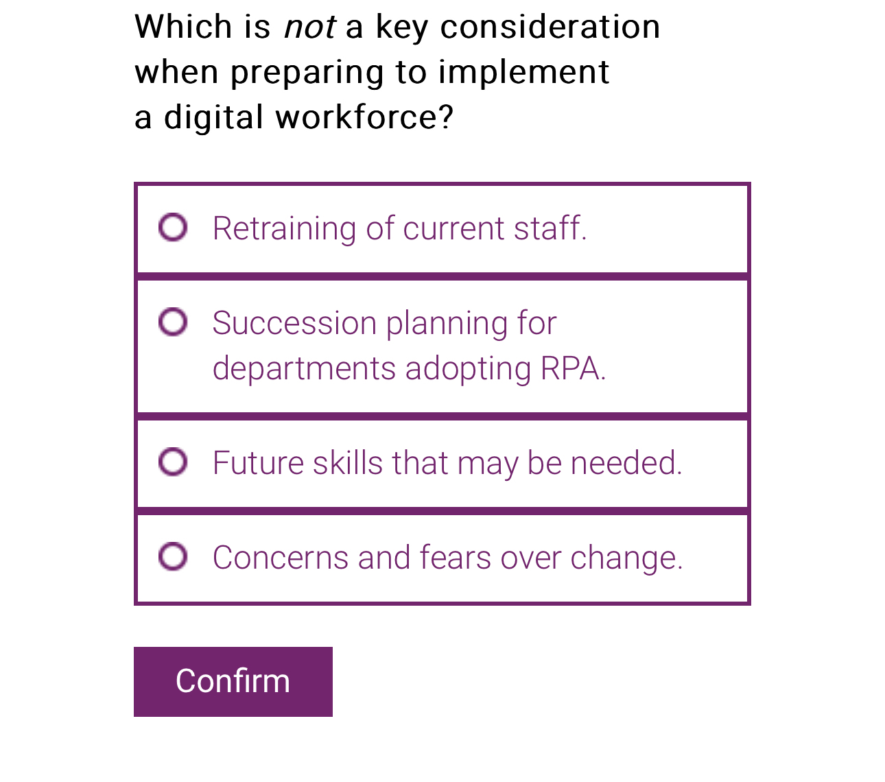 Solved Which is not a key consideration when preparing to | Chegg.com