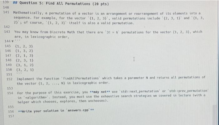 Solved H\# Question 5: Find AlL Permutations (20 pts) | Chegg.com