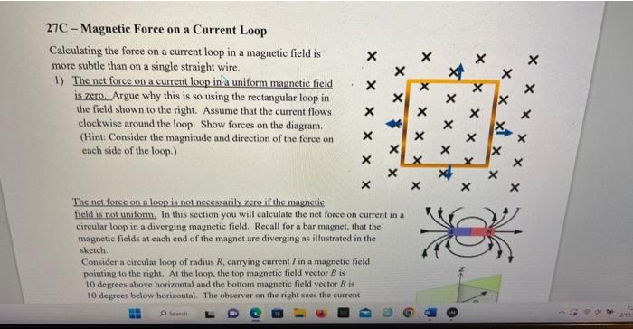 27C - Magnetic Force on a Current Loop Calculating | Chegg.com
