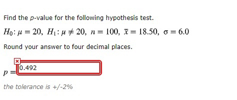Solved Find the p-value for the following hypothesis test. | Chegg.com