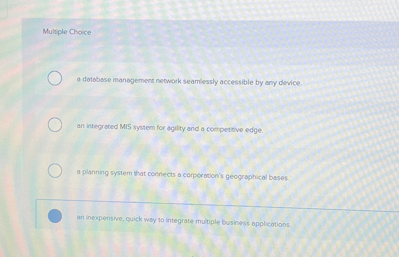 Solved Multiple Choicea database management network | Chegg.com