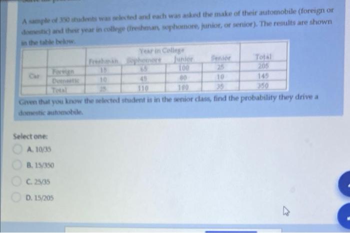 Solved A sample of dents was selected and each was asked the | Chegg.com