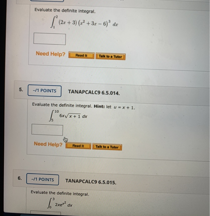 Solved Evaluate the definite integral. [ (25+3)(2+36 – 6)" | Chegg.com