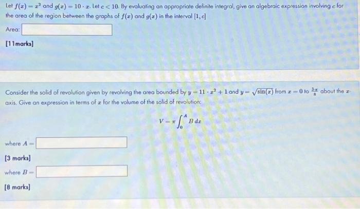 Solved Let f(x)=x2 and g(x)=10⋅x. Let c