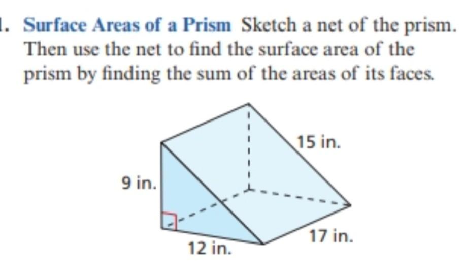 Solved Surface Areas of a Prism Sketch a net of the prism. | Chegg.com