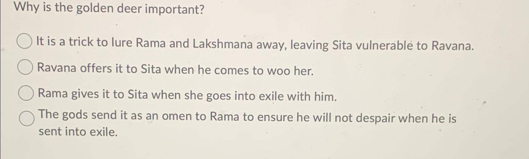 Solved Why is the golden deer important?It is a trick to | Chegg.com