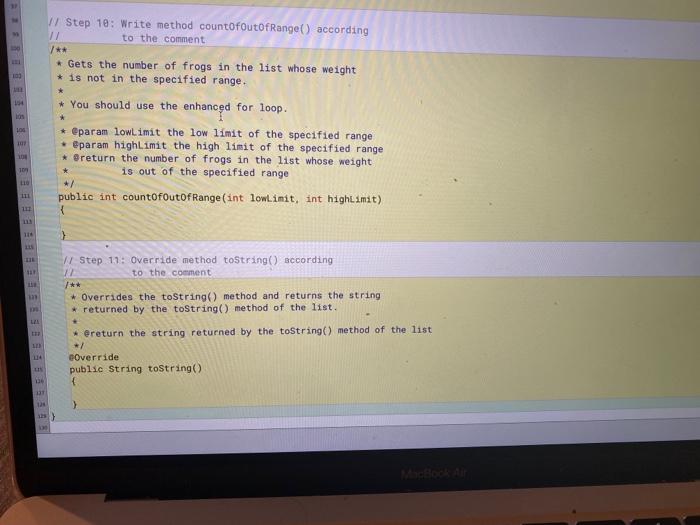 Solved 1 port Java class ArrayList /** + Manages an array | Chegg.com