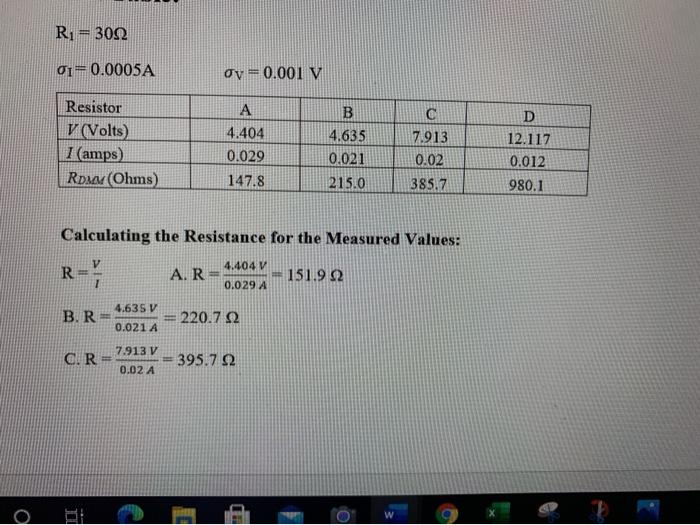 Solved 1. Tabulate the data taken in section V-1. Your table | Chegg.com