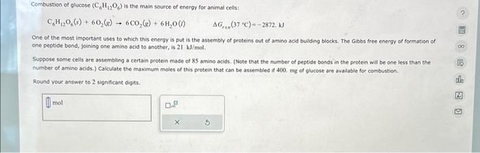 Solved Combustion of glucose \\( \\left(\\mathrm{C}_{6} | Chegg.com