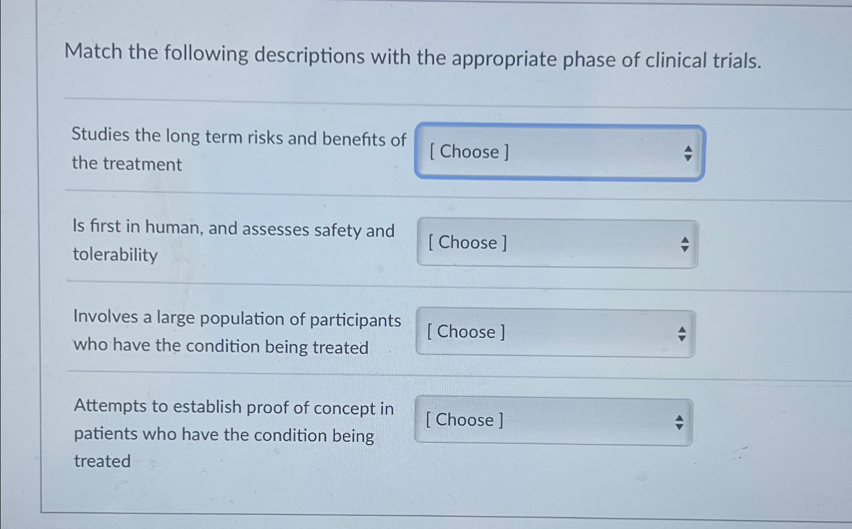 Solved Match the following descriptions with the appropriate | Chegg.com